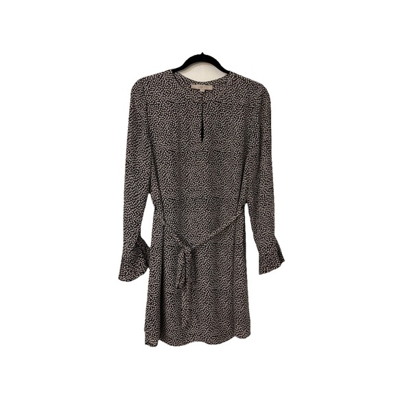 LOFT | Dresses | Loft S Shift Dress Black Floral Bell Sleeve Front ...